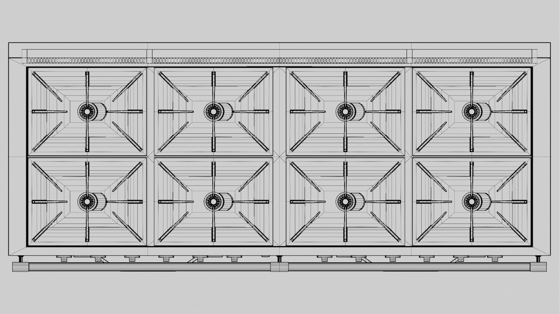 Freestanding Range with 8 Burners 3D model | CGTrader