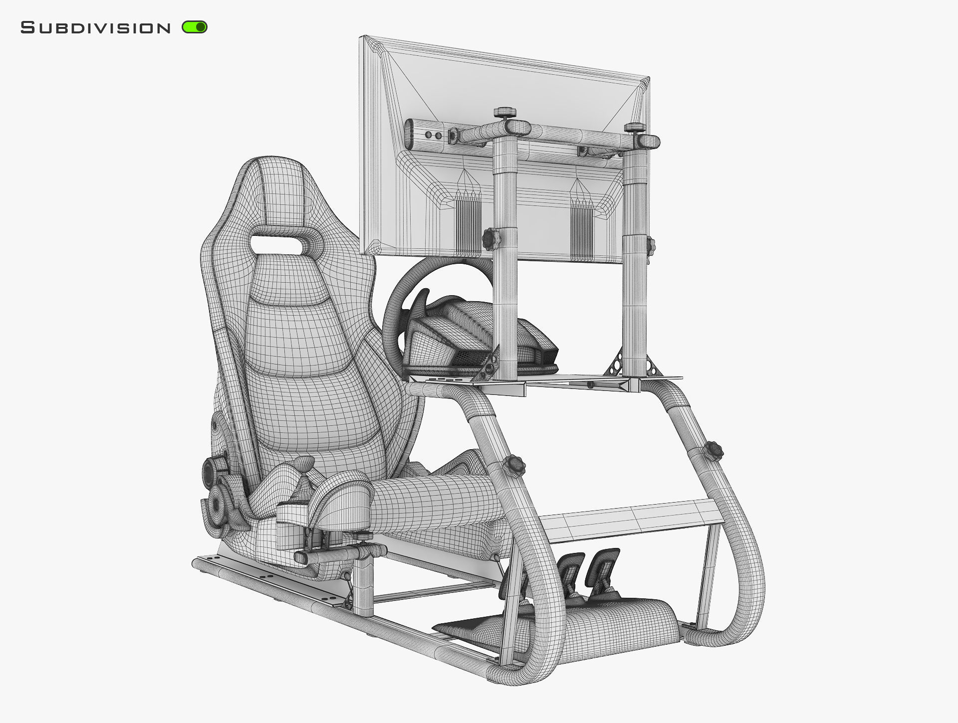 Racing Game Simulator Display v 2 3D model | CGTrader