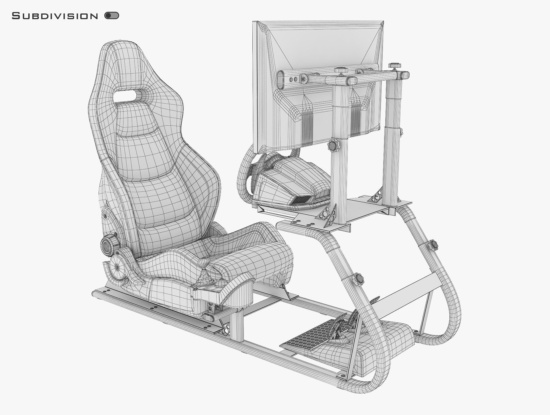 Racing Game Simulator Display v 2 3D model | CGTrader