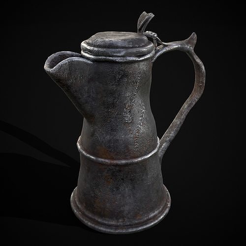 3D model Worn Decorated Pewter Flagon VR / AR / low-poly | CGTrader