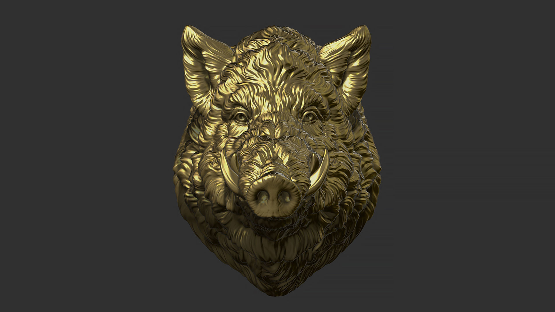 Wild boar head 3D model 3D printable | CGTrader