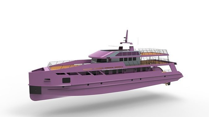 Pink yacht 3D model | CGTrader