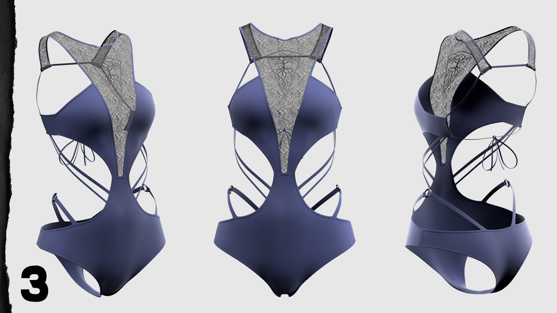 3D model 6 One Piece Swimsuits VR / AR / low-poly | CGTrader