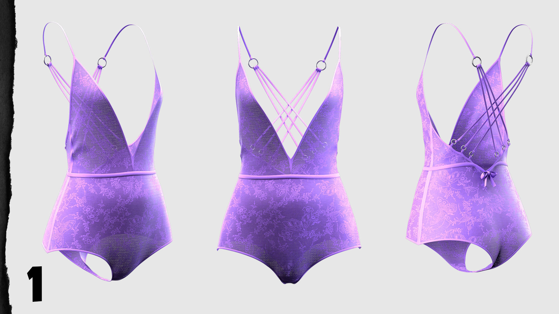 3D model 6 One Piece Swimsuits VR / AR / low-poly | CGTrader