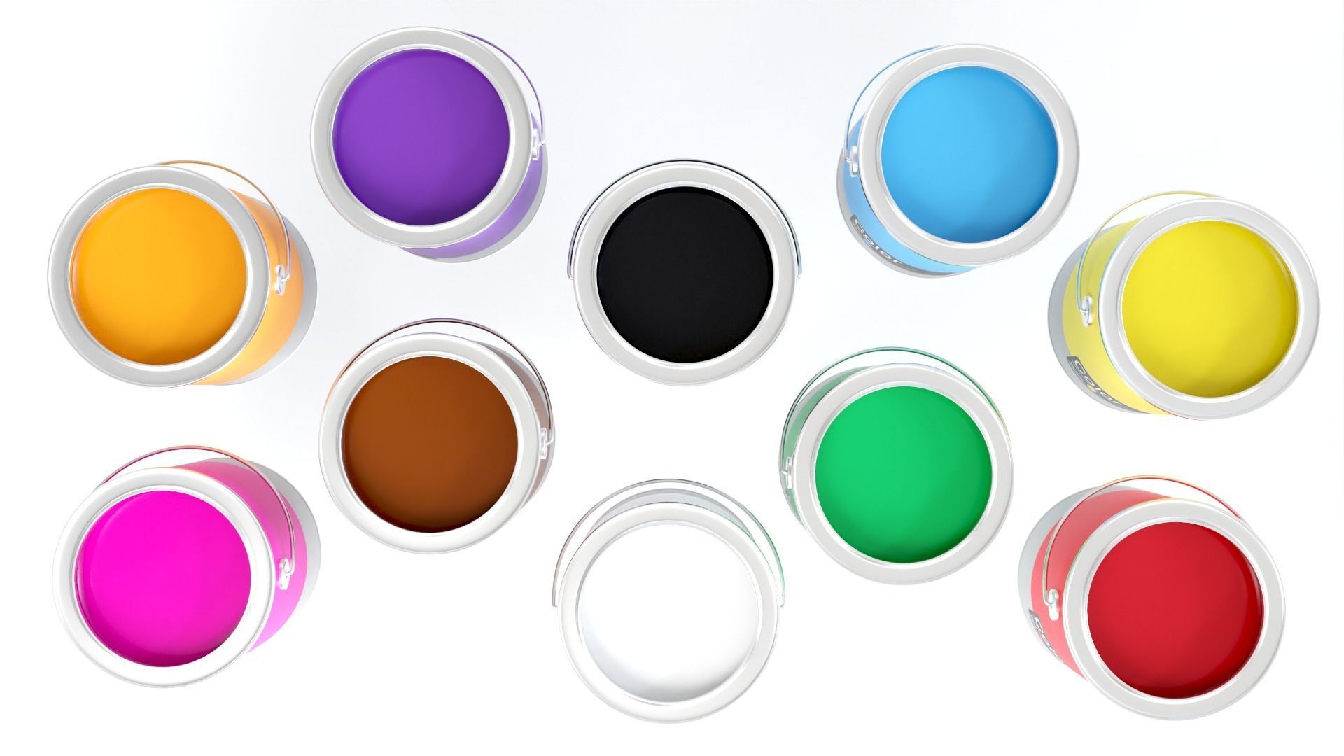 Paint Bucket Colors 3D model | CGTrader