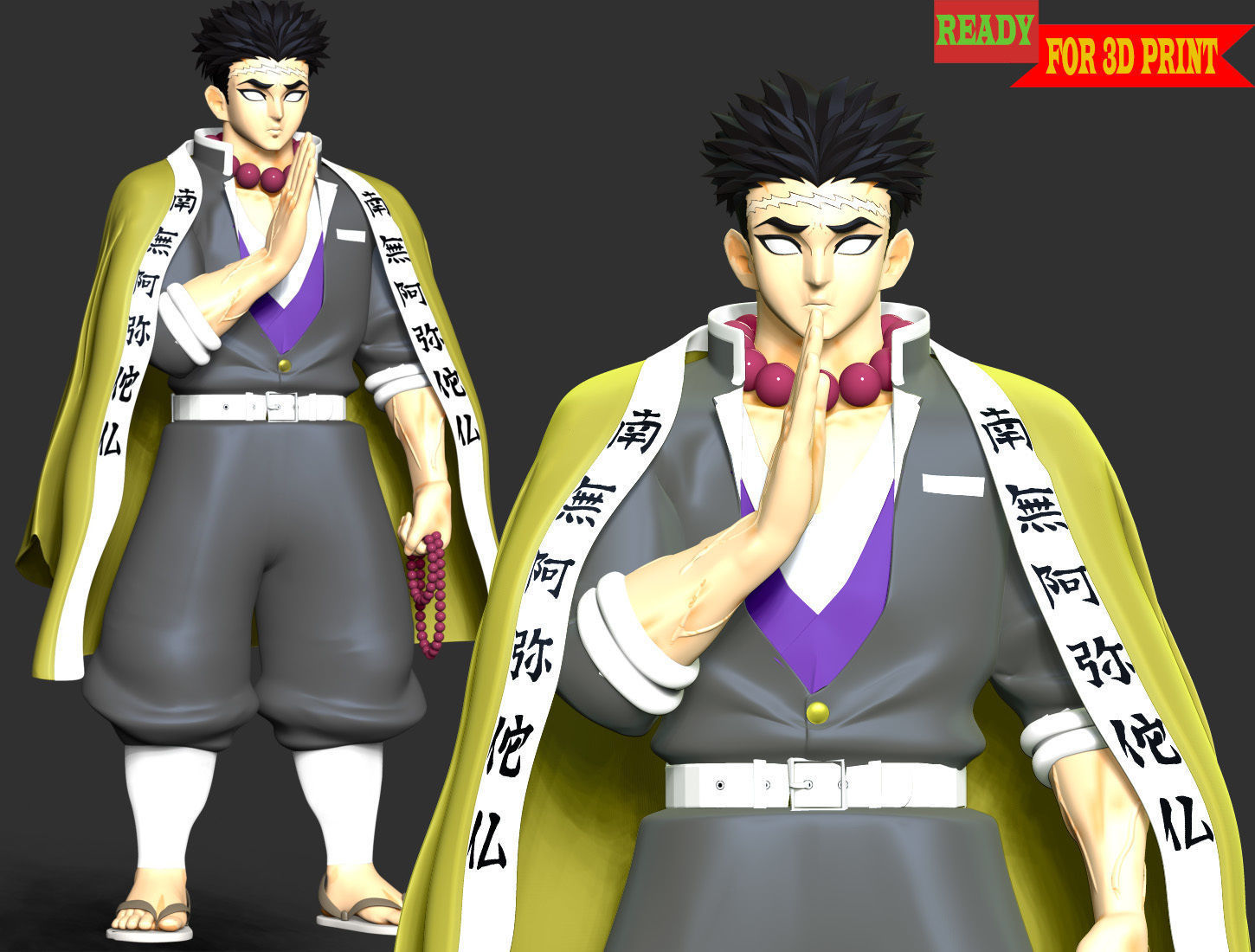 Gyomei Himejima - Demon Slayer 3D model 3D printable | CGTrader