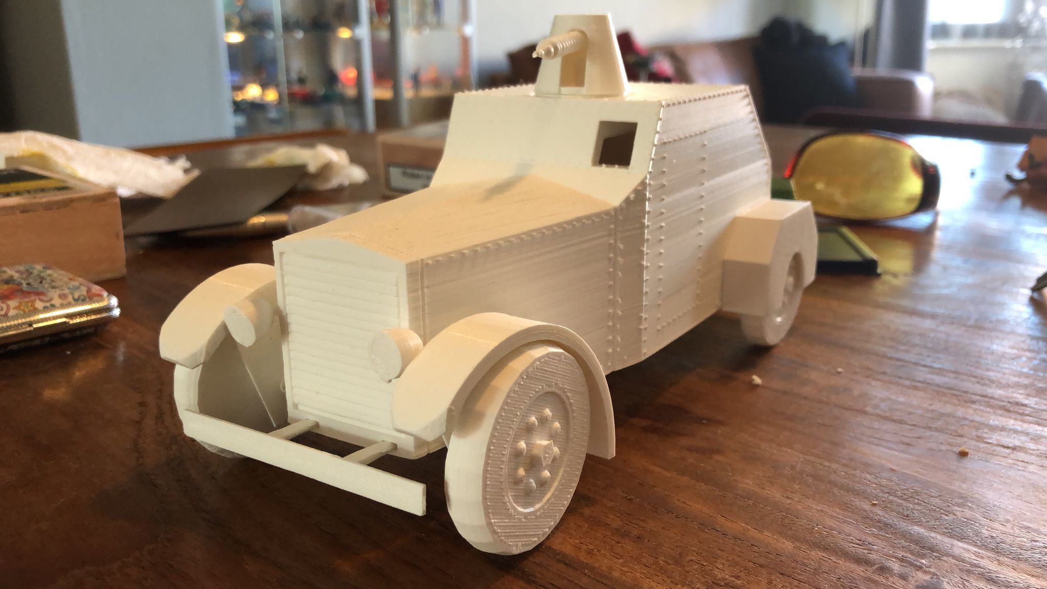 Machine gun car from Tintin Blue Lotus 3D model 3D printable | CGTrader