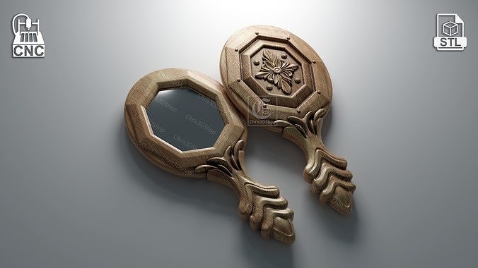 Hand Held Mirror Frame 2 - Digital files for CNC 3D model | CGTrader