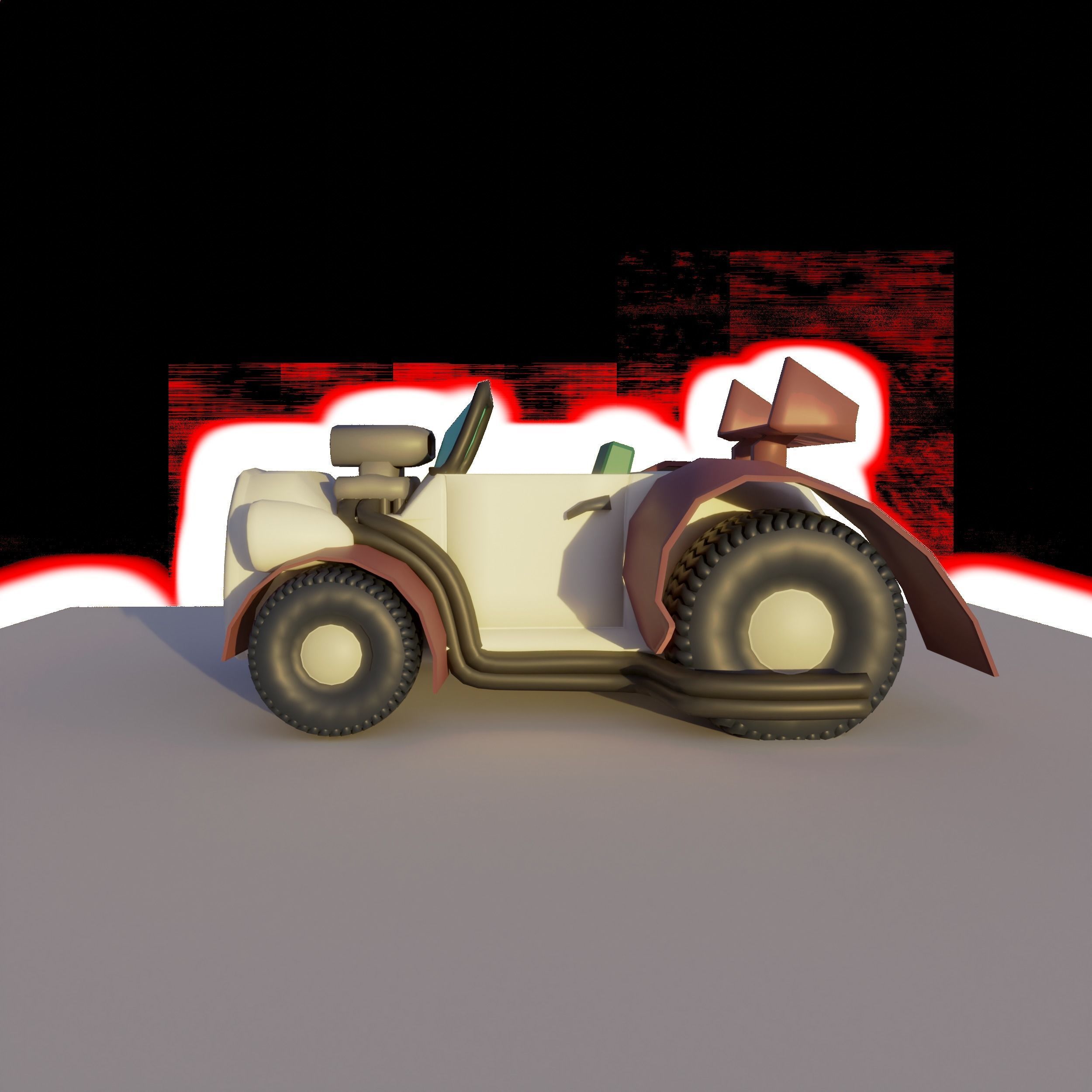 3D model Vintage Cartoonish Low Poly Race Car VR / AR / low-poly | CGTrader
