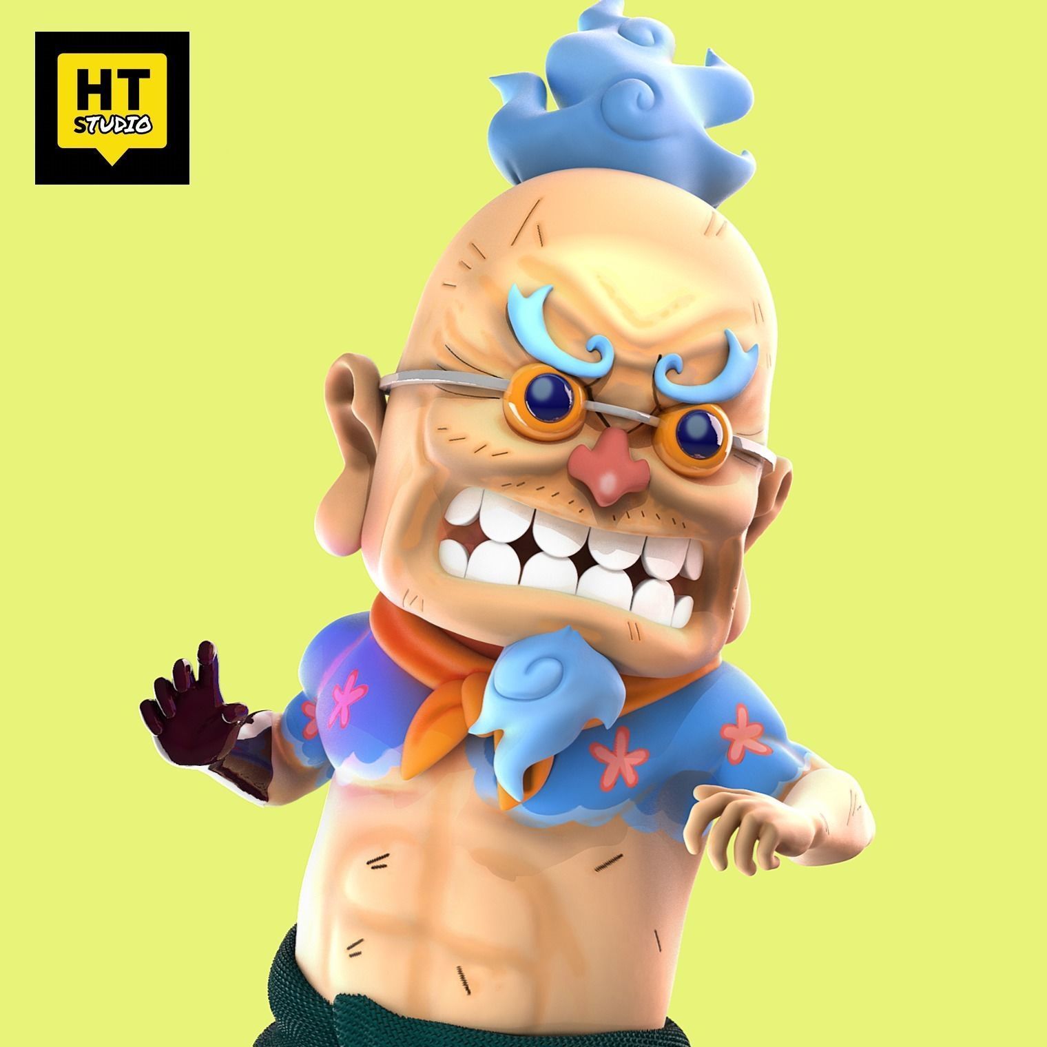 Hyogoro of the Flower One Piece Wano 3D model 3D printable | CGTrader