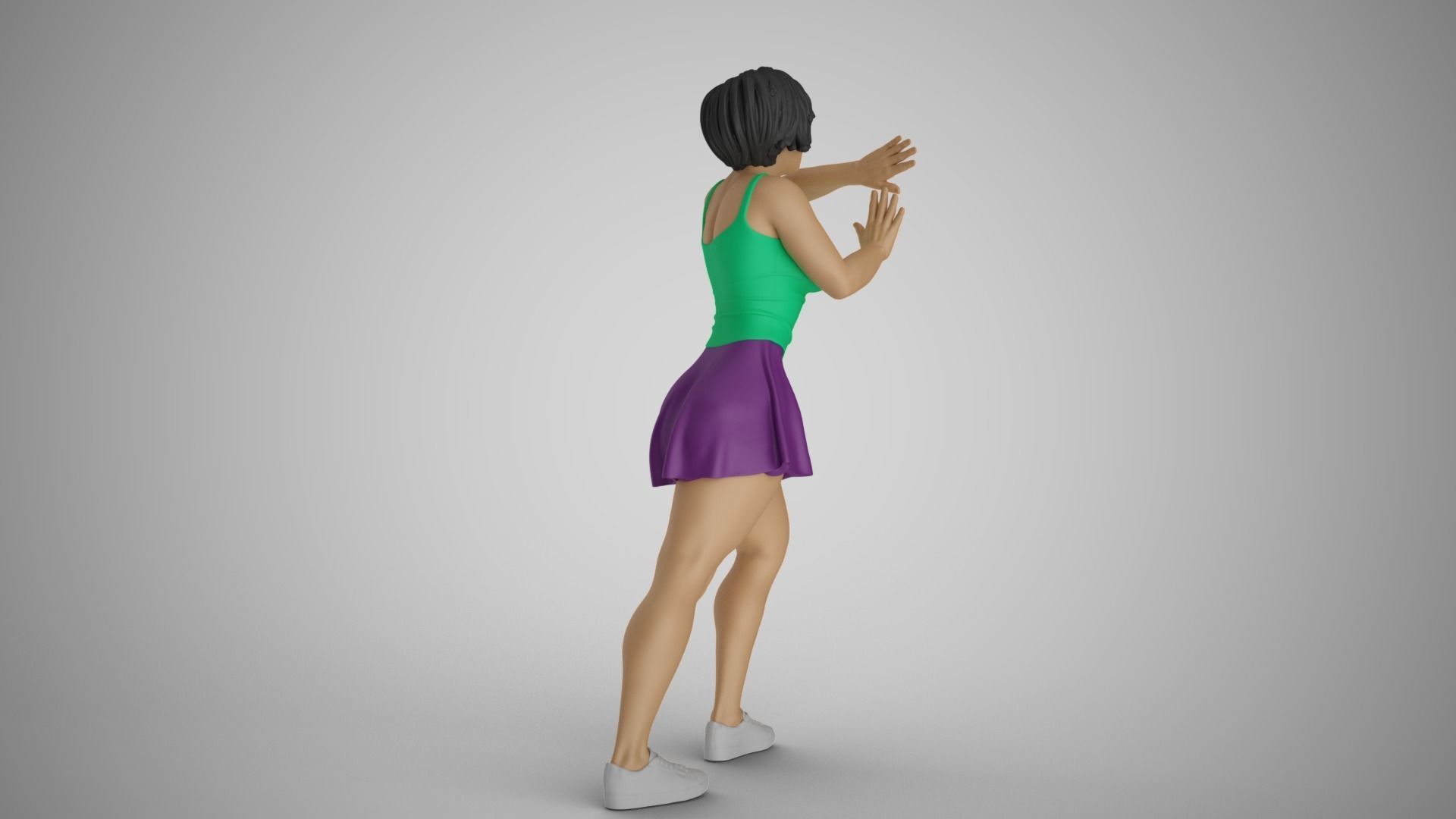 Pushing Girl 3D model 3D printable | CGTrader