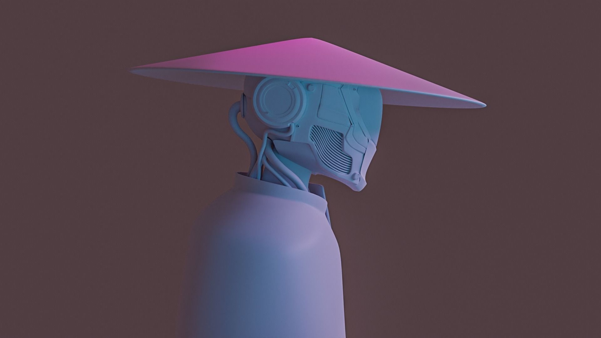 Cyber Samurai Face model free 3D model | CGTrader