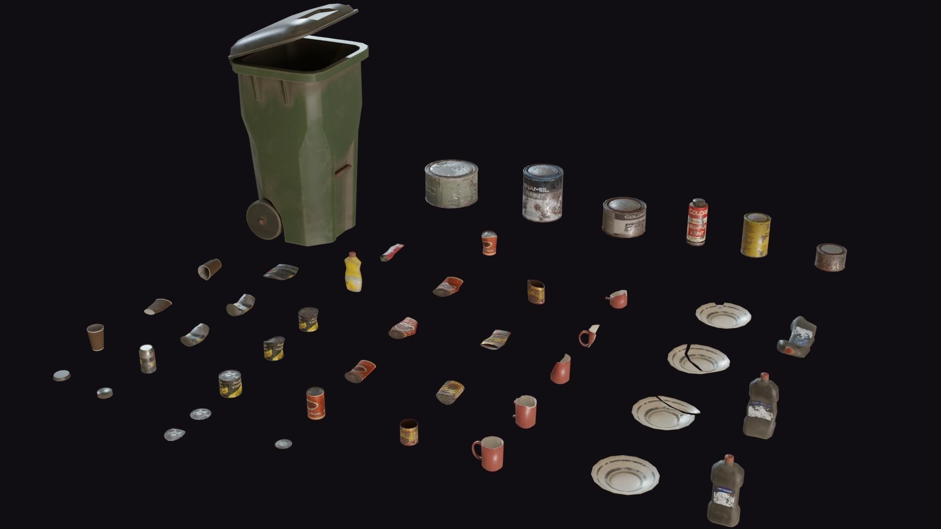 3D model Trash Props VR / AR / low-poly | CGTrader