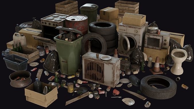 3D model Trash Props VR / AR / low-poly | CGTrader