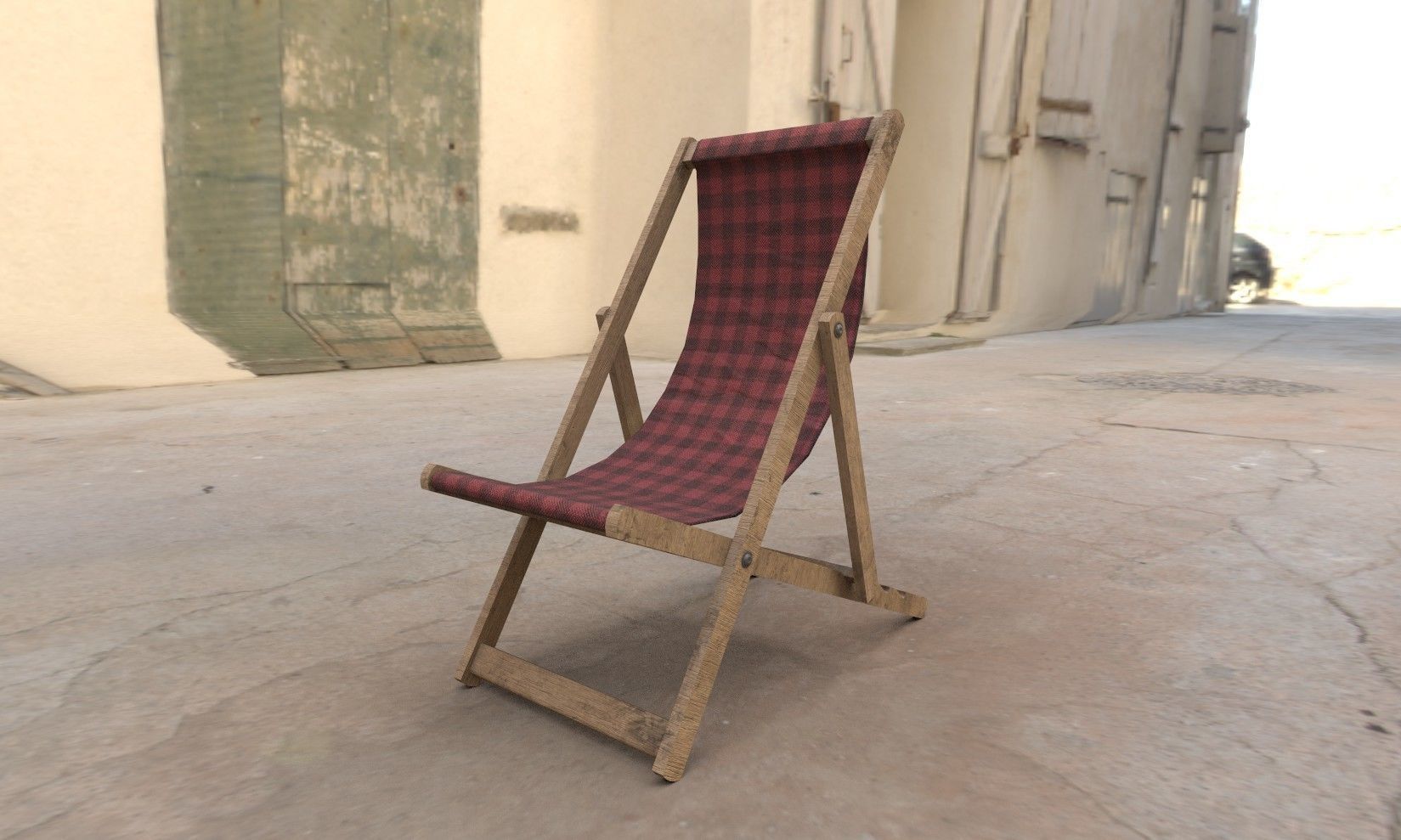 deck chair 3D model Low Poly PBR textures free VR / AR / low-poly 3D ...