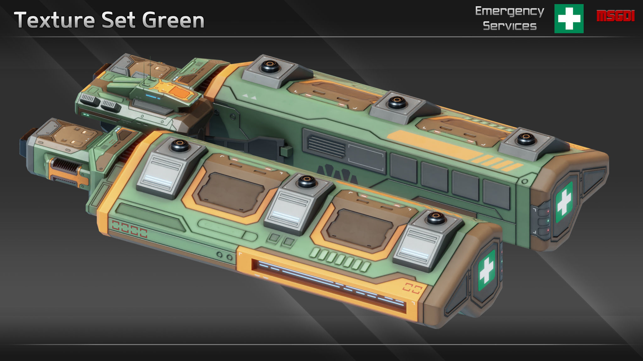 3D model Spaceship ES45 Hospital Ship VR / AR / low-poly | CGTrader