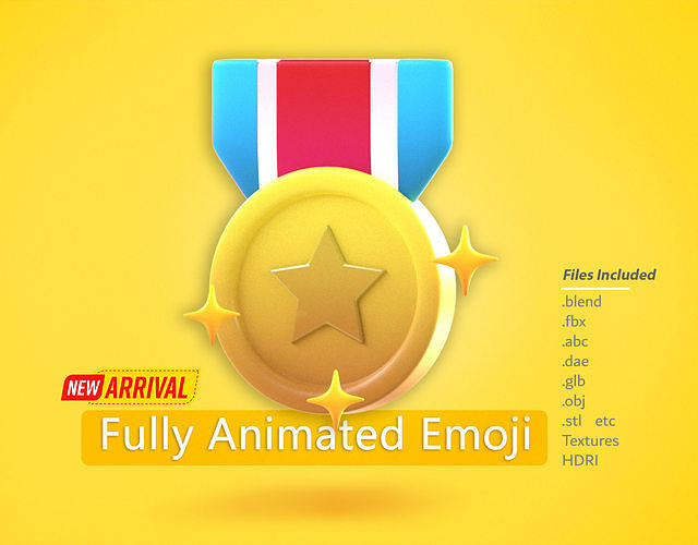 3D model Gold Medal Emoji new Animated VR / AR / low-poly | CGTrader