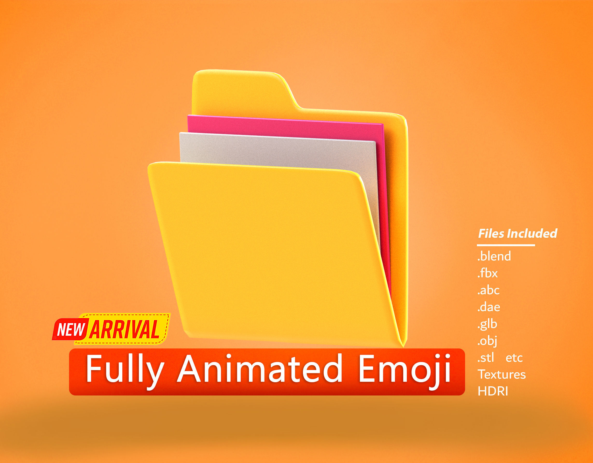 3D model File Folder Emoji new Animated VR / AR / low-poly | CGTrader