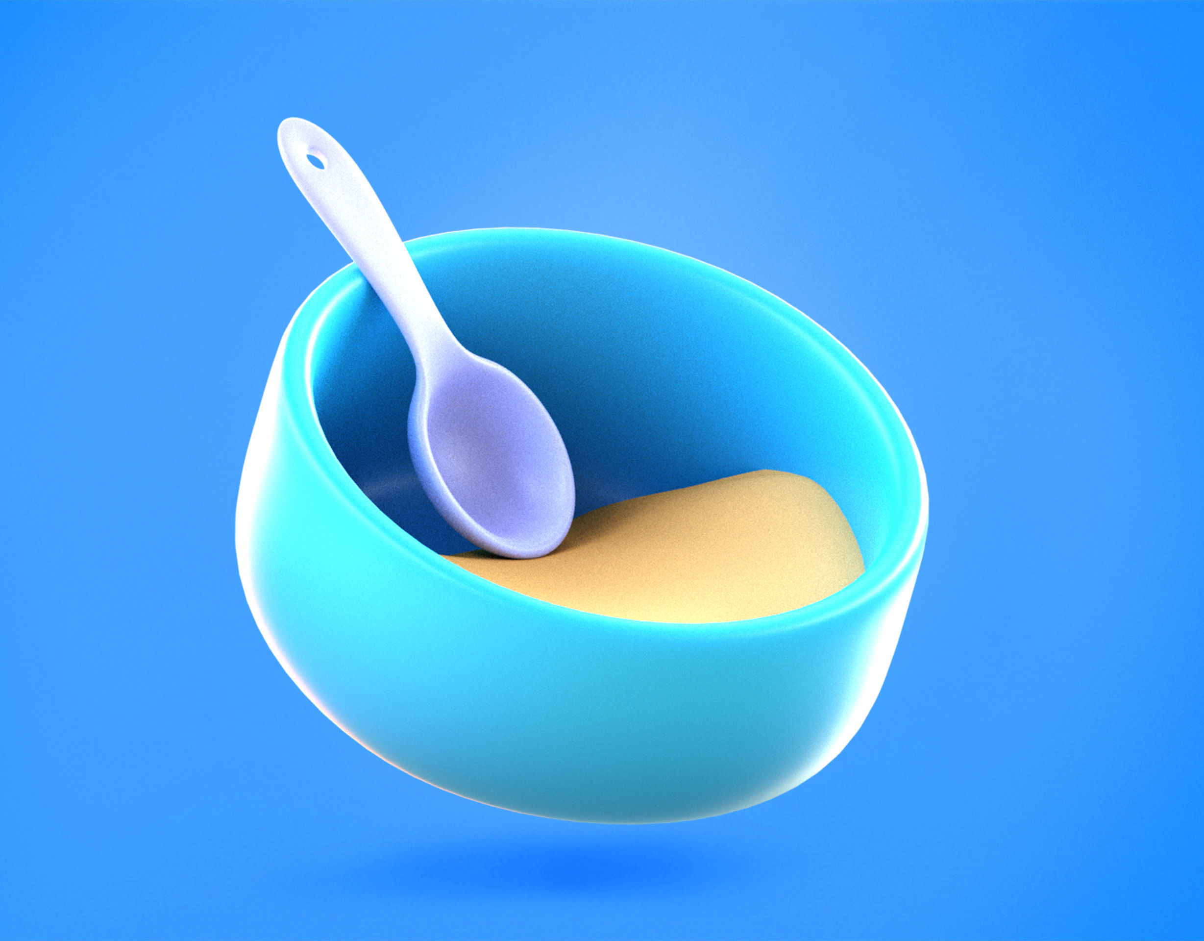 3D model Bowl and Spoon Emoji new Animated VR / AR / low-poly | CGTrader