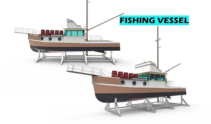 docking fishing ship 3D model | CGTrader