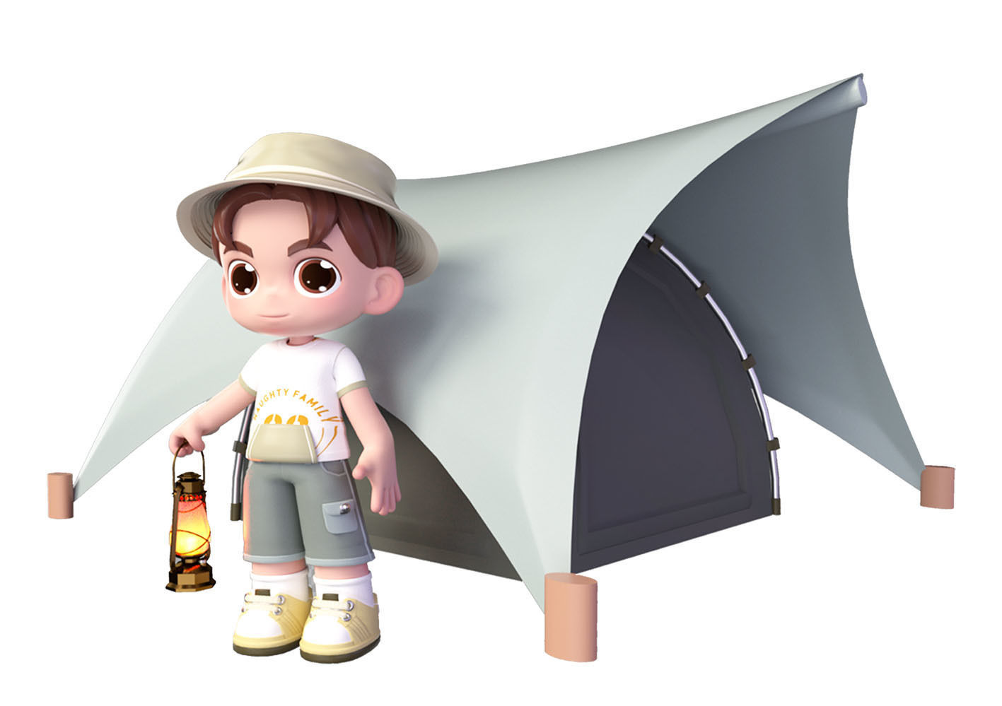 C4D model - tourism outdoor cartoon characters 3D model | CGTrader