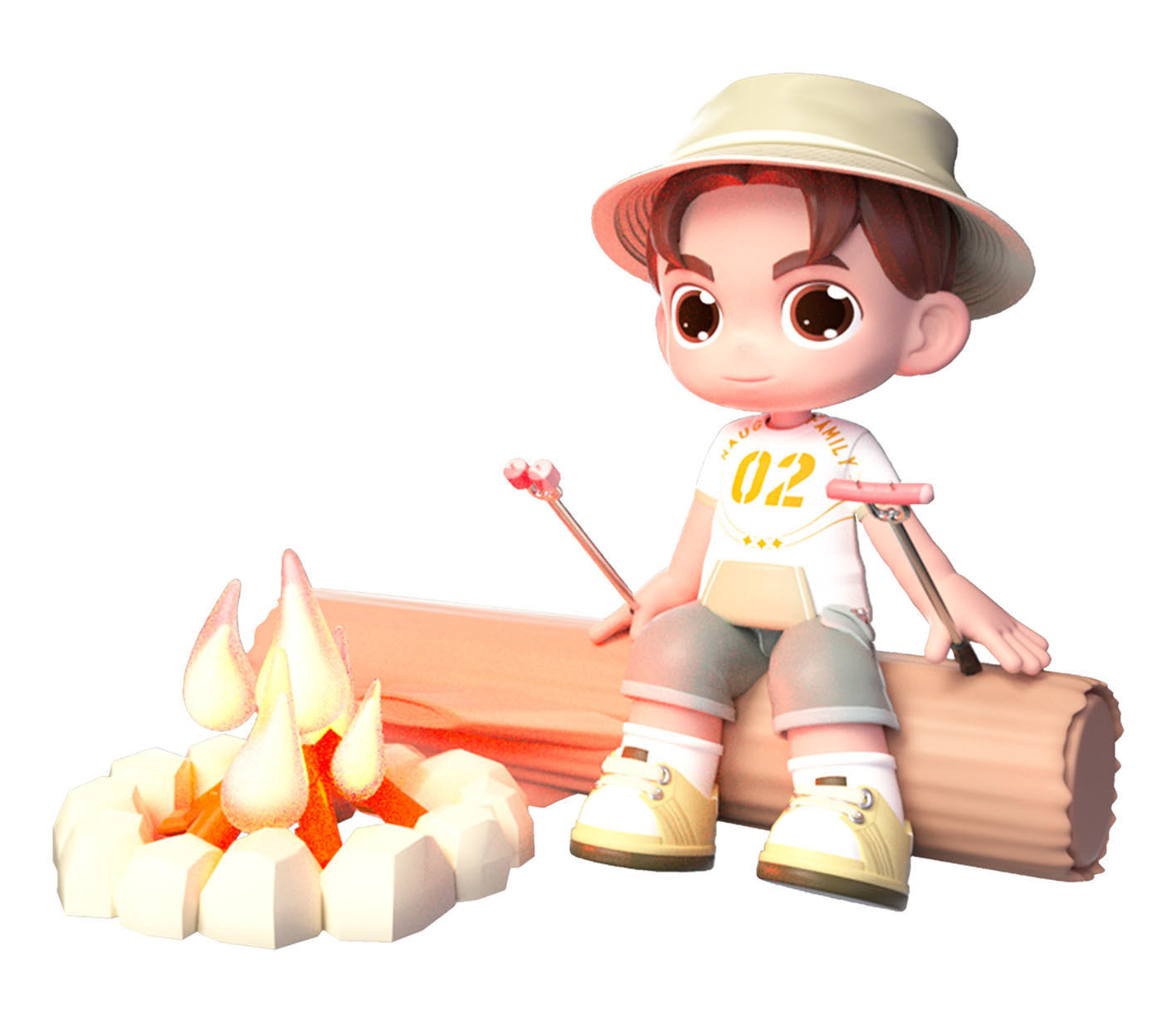 C4D model - tourism outdoor cartoon characters 3D model | CGTrader
