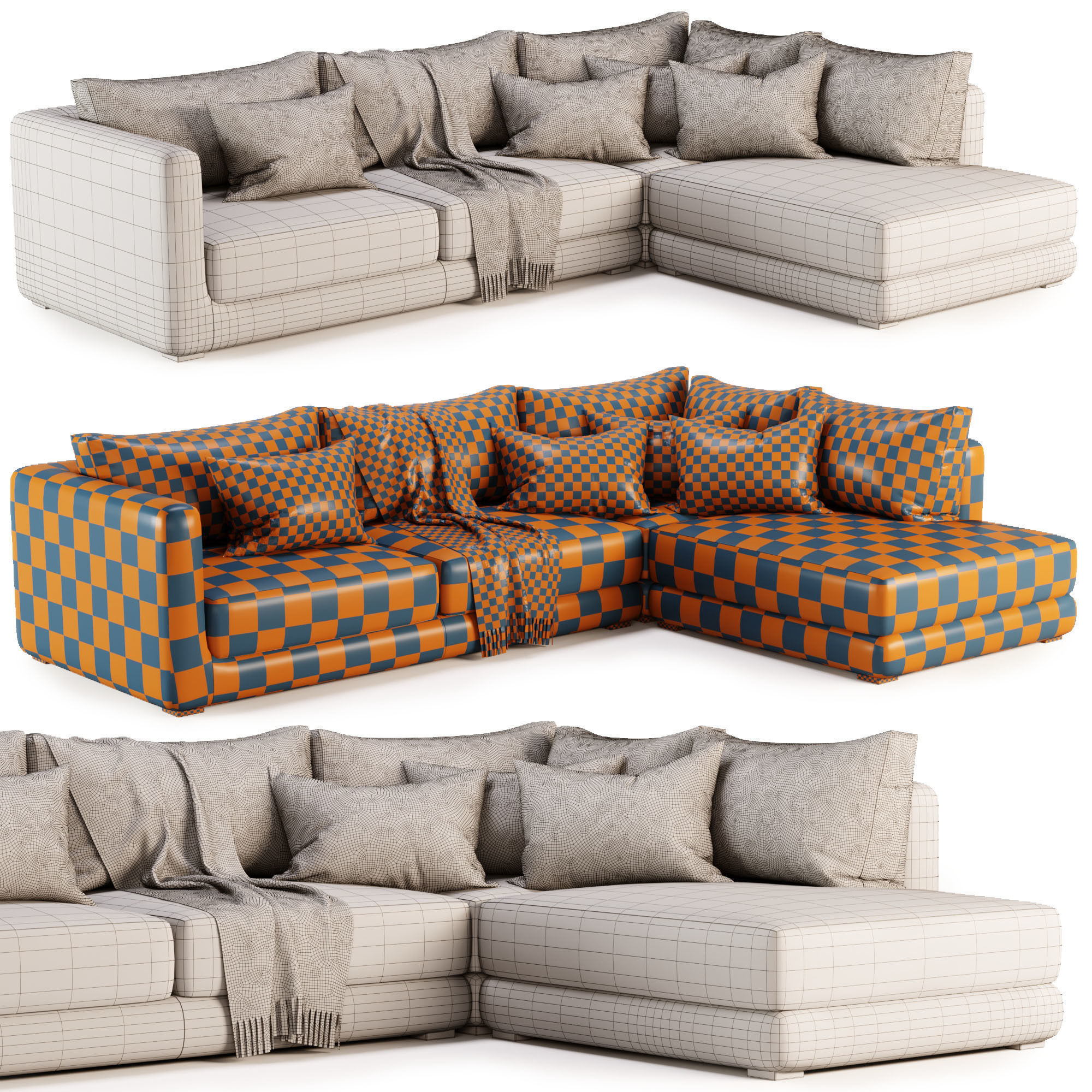 BLAKE LARGE OPEN END CORNER SOFA By Loom Loft 3D model | CGTrader