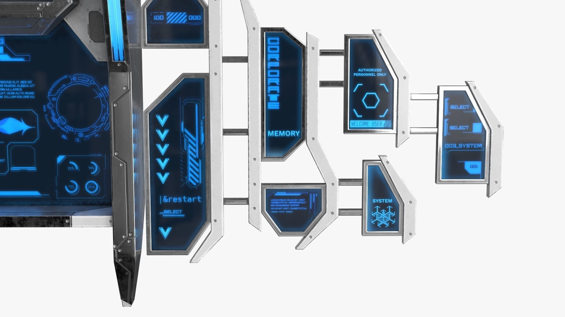 3D model Sci Fi Control Panel Monitor VR / AR / low-poly | CGTrader
