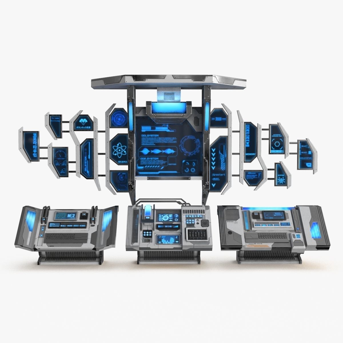 3D Model Collection Sci Fi Control Panel VR / AR / low-poly | CGTrader