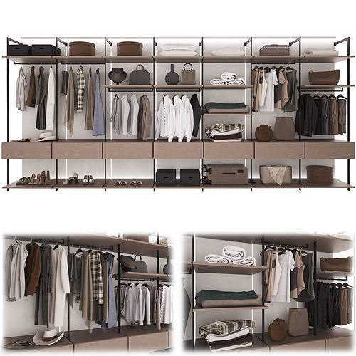 Wardrobe with filling 3D model | CGTrader