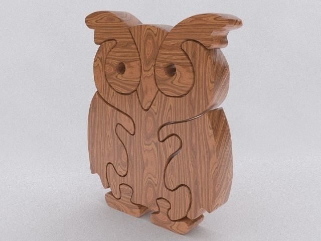 Wooden OWL 3D Print 3D model 3D printable | CGTrader