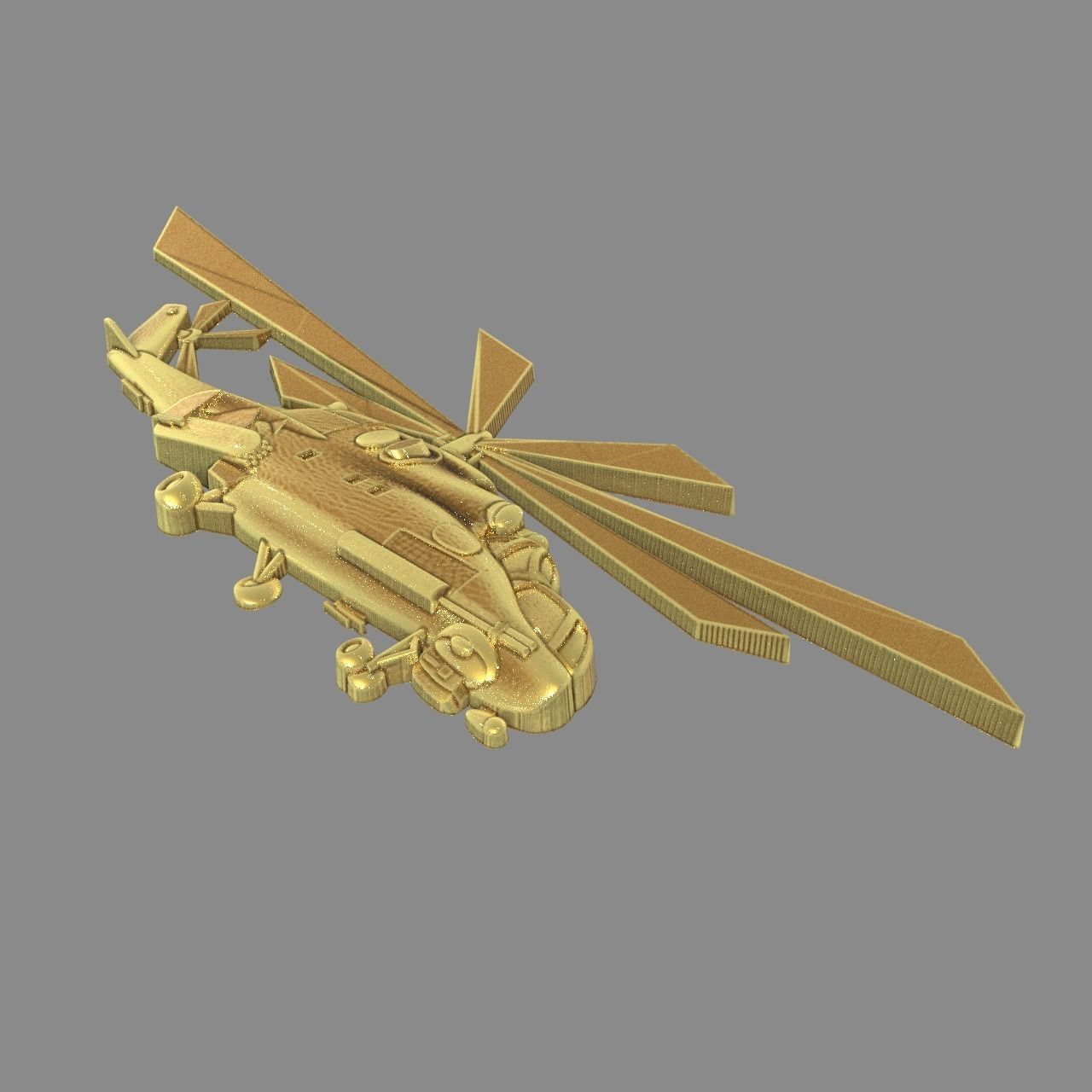 Helicopter MI 24 side view 3D model 3D printable | CGTrader