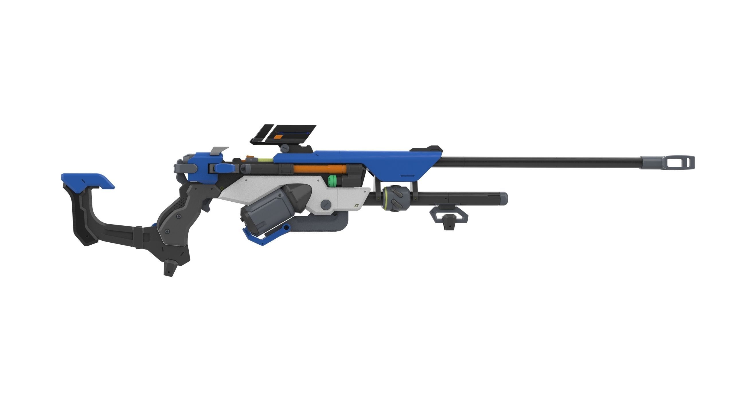 Ana Sniper Blaster - Overwatch - Commercial - STL - 3 SKINS 3D model 3D ...