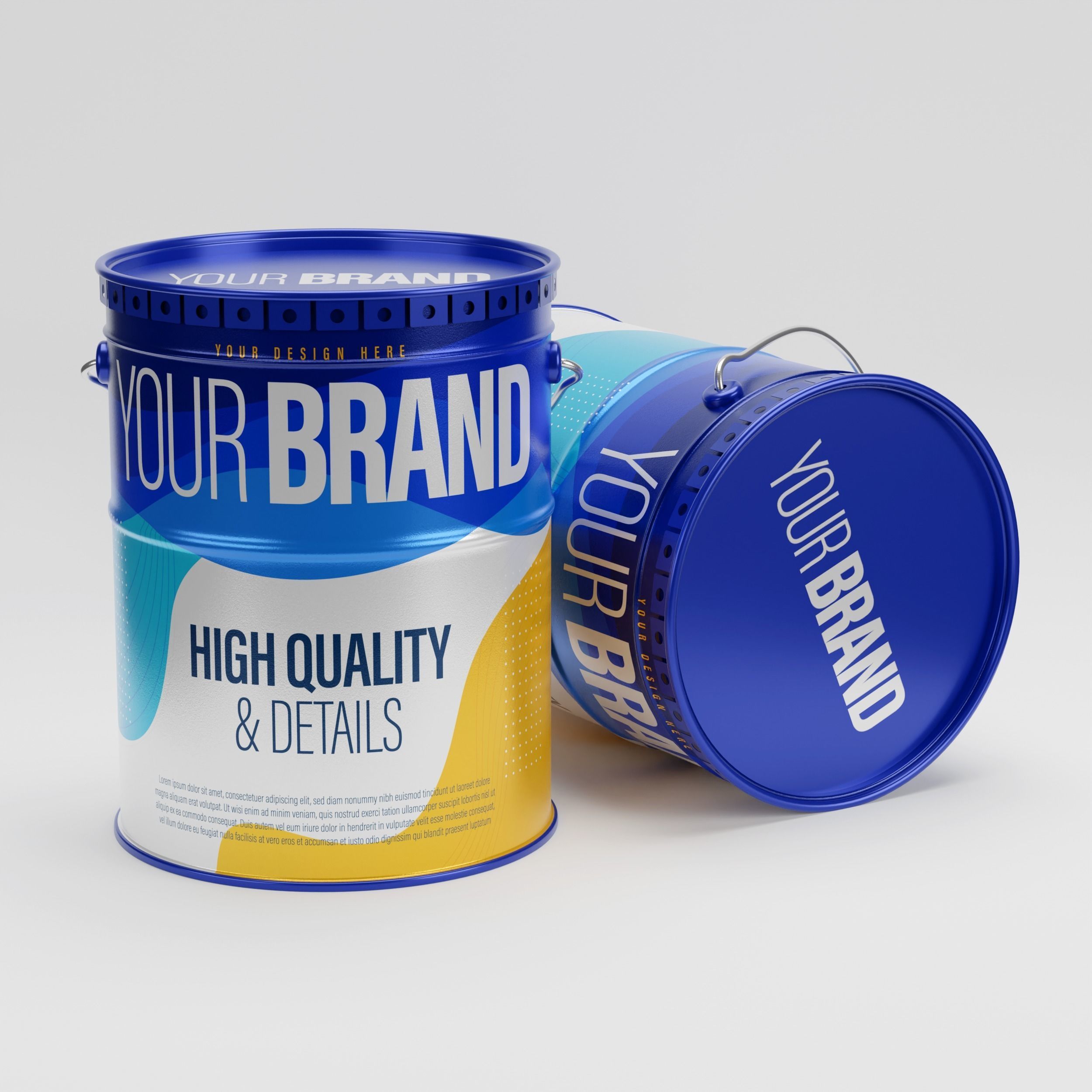 Metal Paint Bucket Packaging 3D model | CGTrader