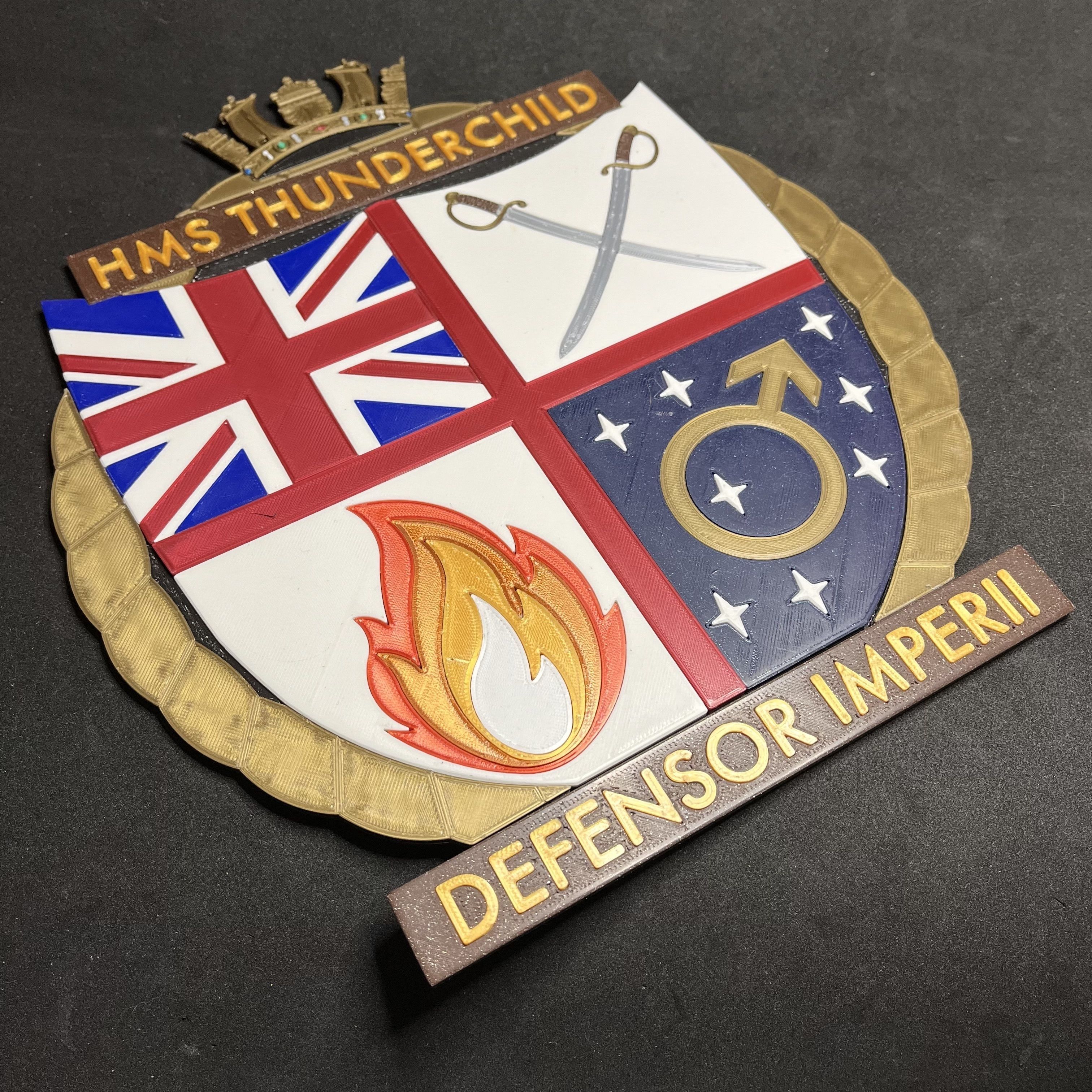 1987 HMS Thunderchild Ships Badge Wall Plaque 3D model 3D printable ...