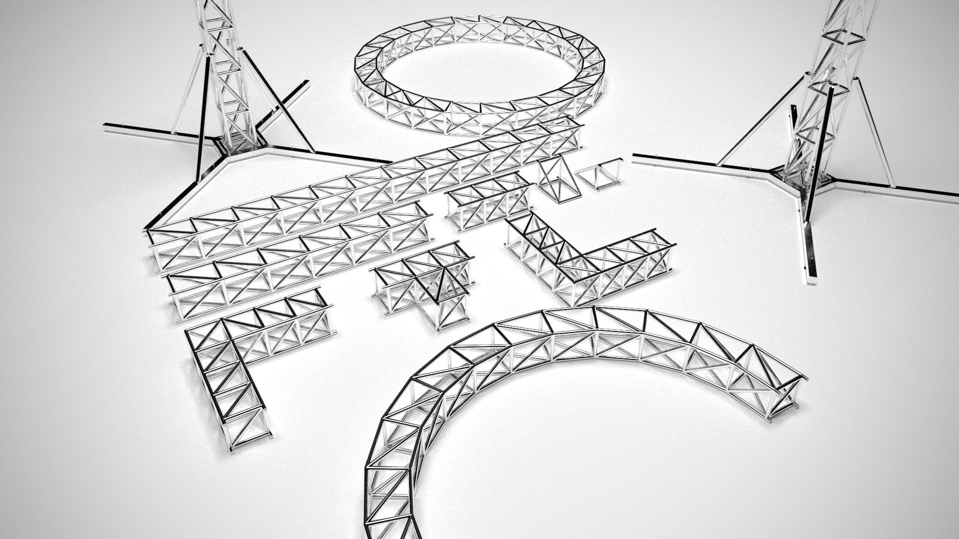 Stage Constructions Elements Concert Truss System 3D model | CGTrader