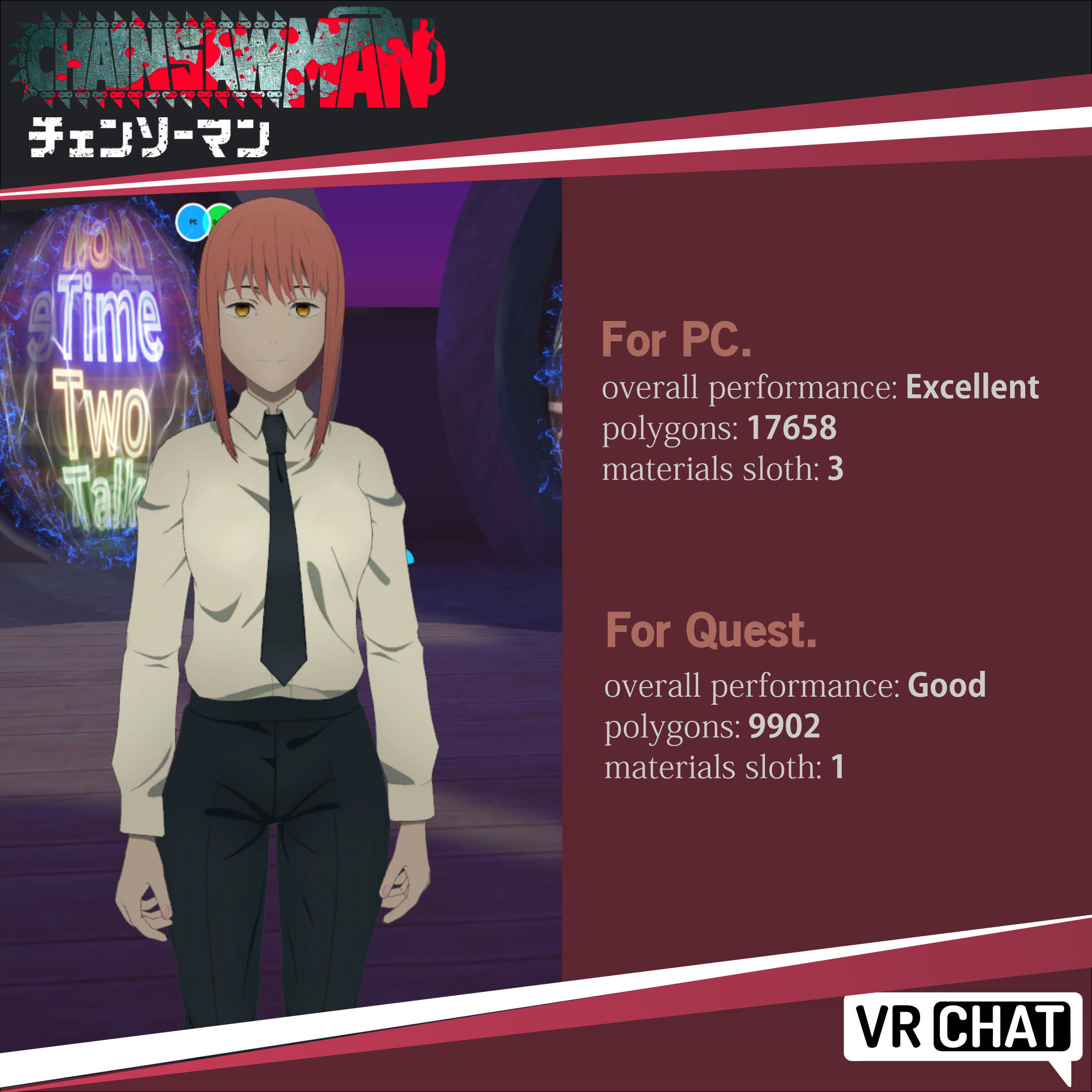 3D model VRChat Avatar - Makima - Chainsaw Man VR / AR / low-poly ...