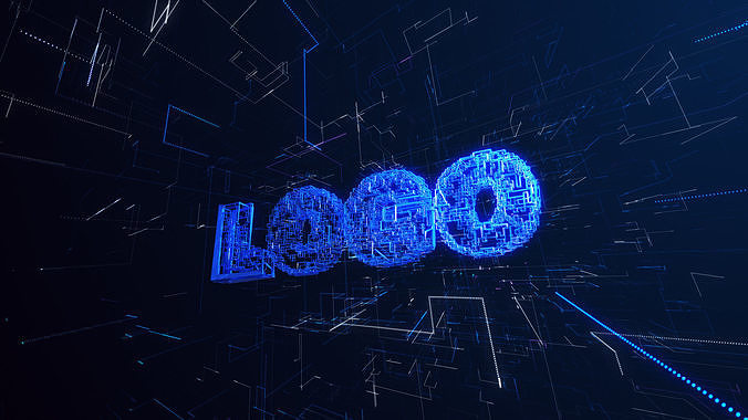 SciFi Future technology line LOGO scene set 3D model | CGTrader