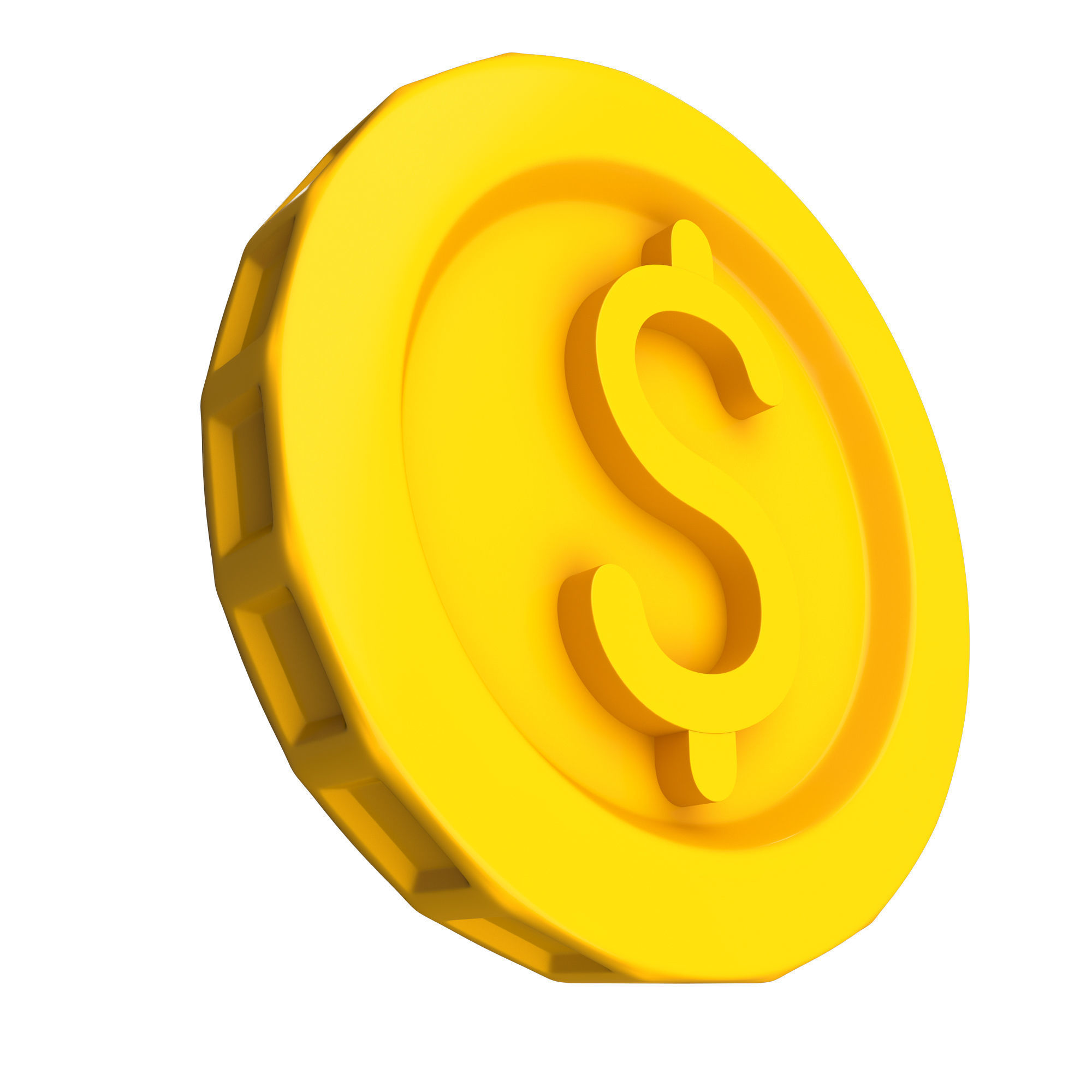 3D model Golden Dollar Coin Cartoon VR / AR / low-poly | CGTrader