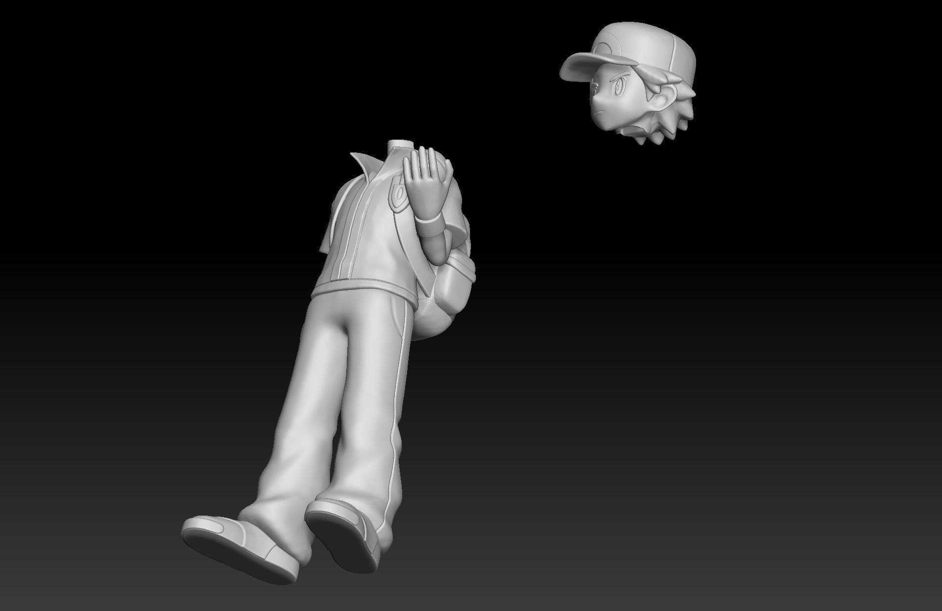 Pokemon Trainer Red 3D model 3D printable | CGTrader