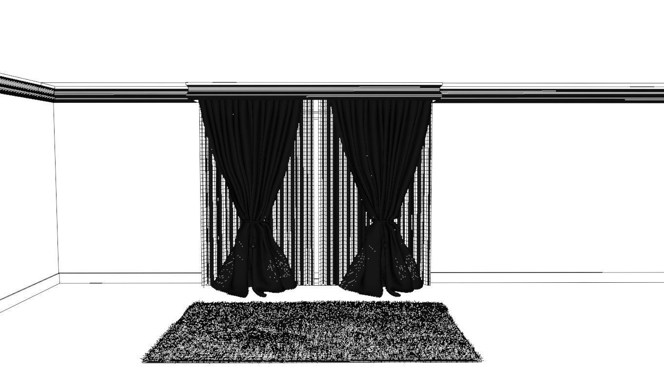 Curtains Classic - Interior design free 3D model | CGTrader