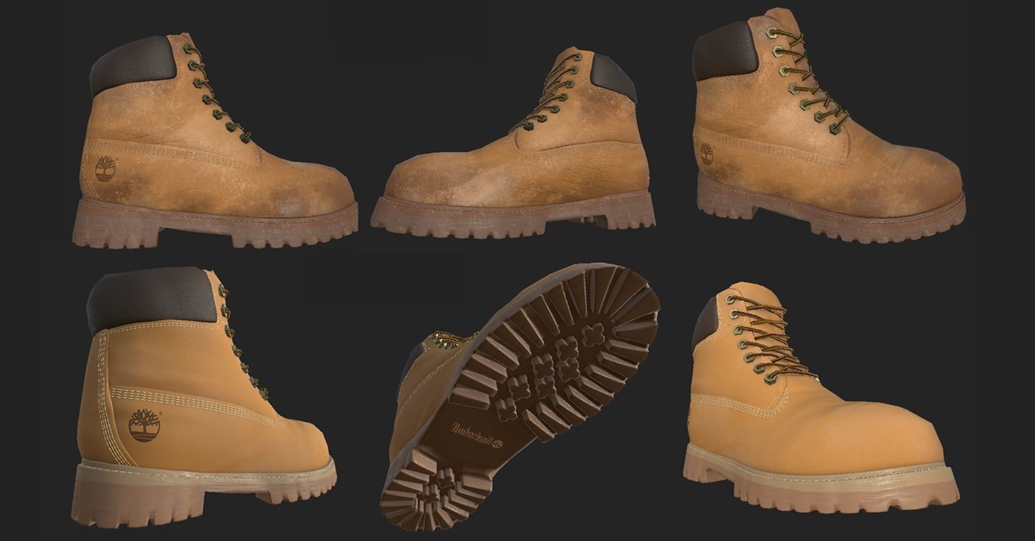 3D model Timberland Boots - Game ready 4K VR / AR / low-poly | CGTrader