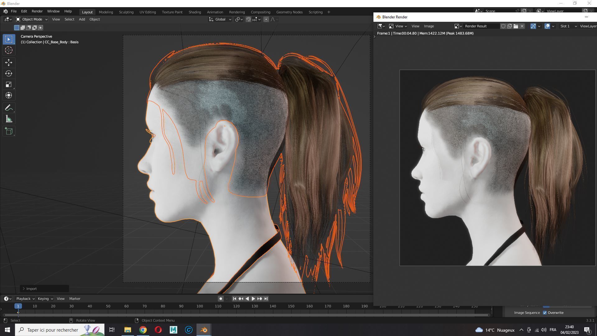 3D model Realistic Female hair tail VR / AR / low-poly | CGTrader