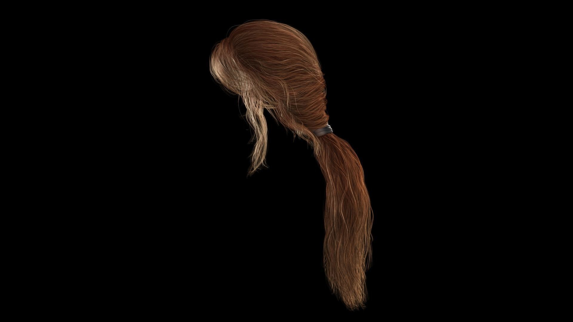 3D model Realistic Female hair long tail VR / AR / low-poly | CGTrader