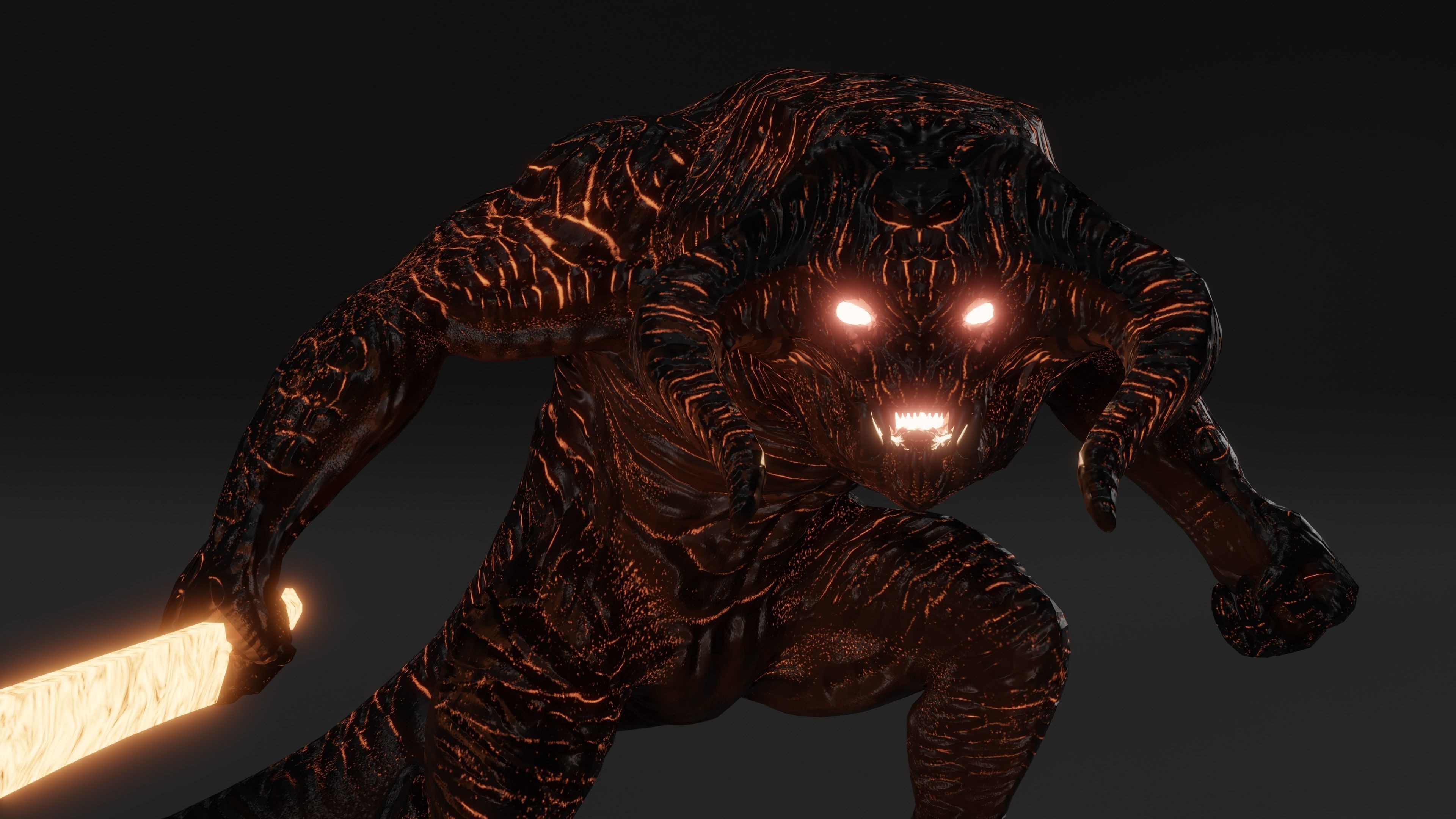 3D model Balrog - no wings VR / AR / low-poly | CGTrader