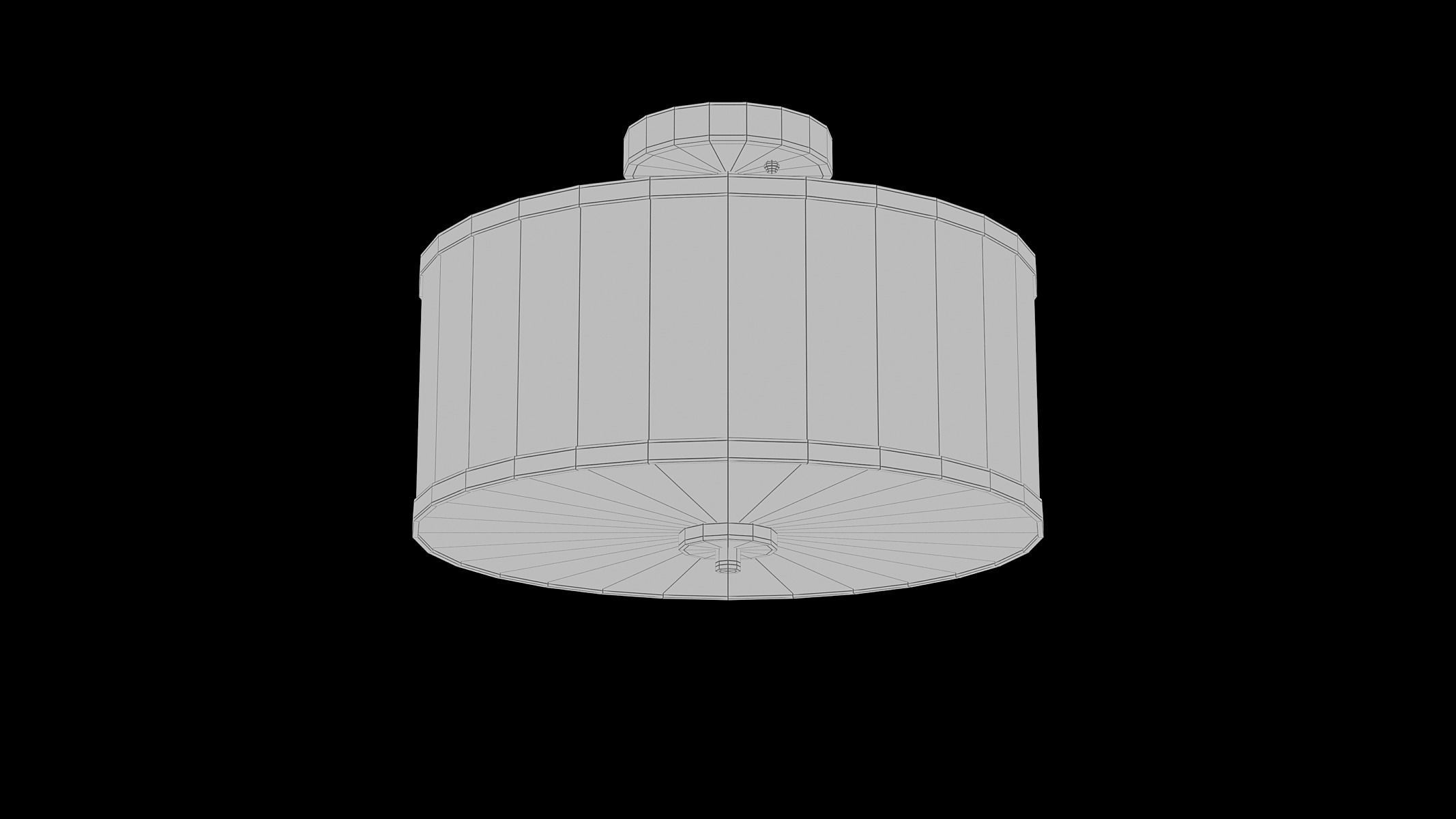 Aaru Fabric Semi Flush Mount 3D model | CGTrader