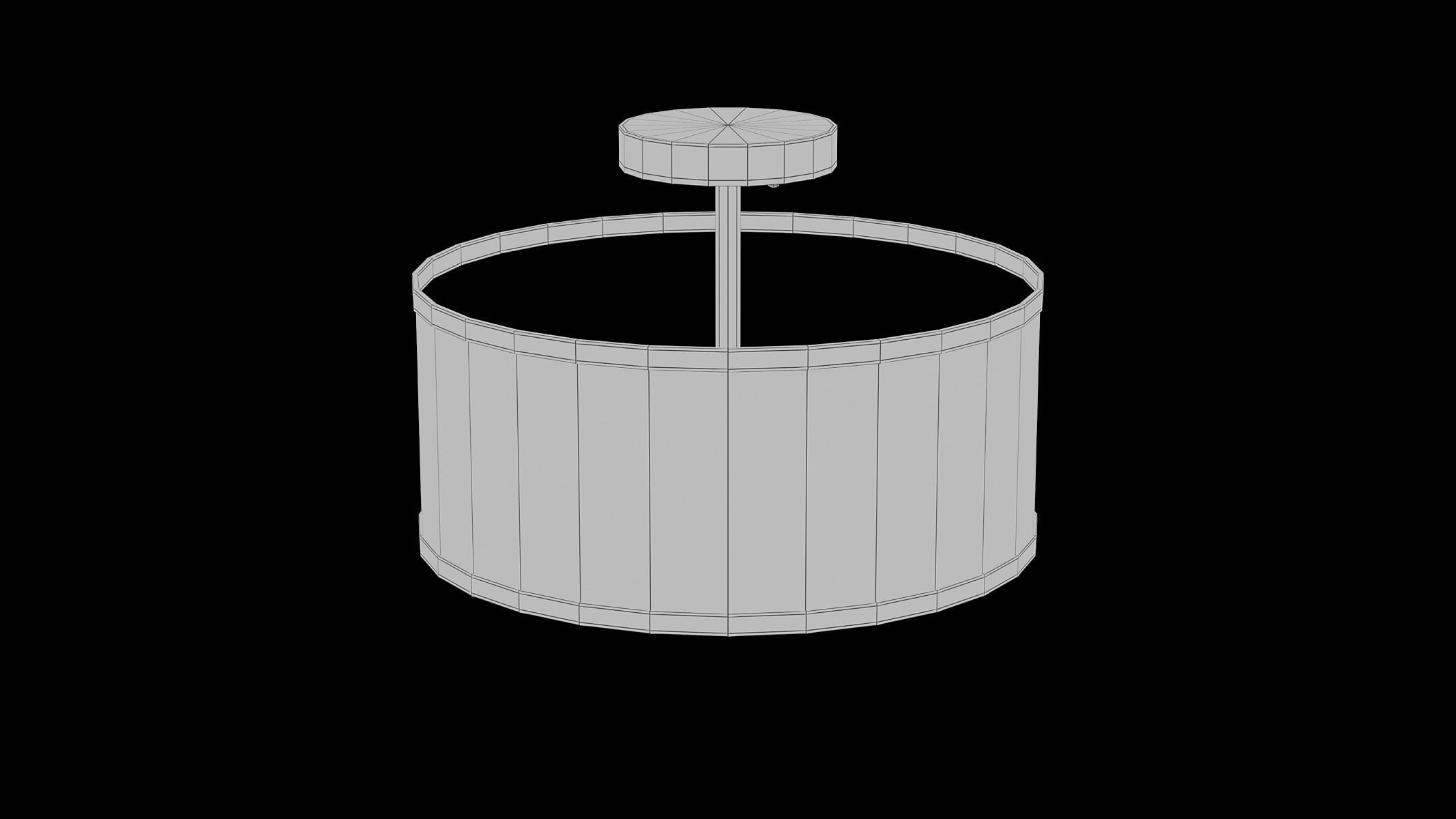 Aaru Fabric Semi Flush Mount 3D model | CGTrader