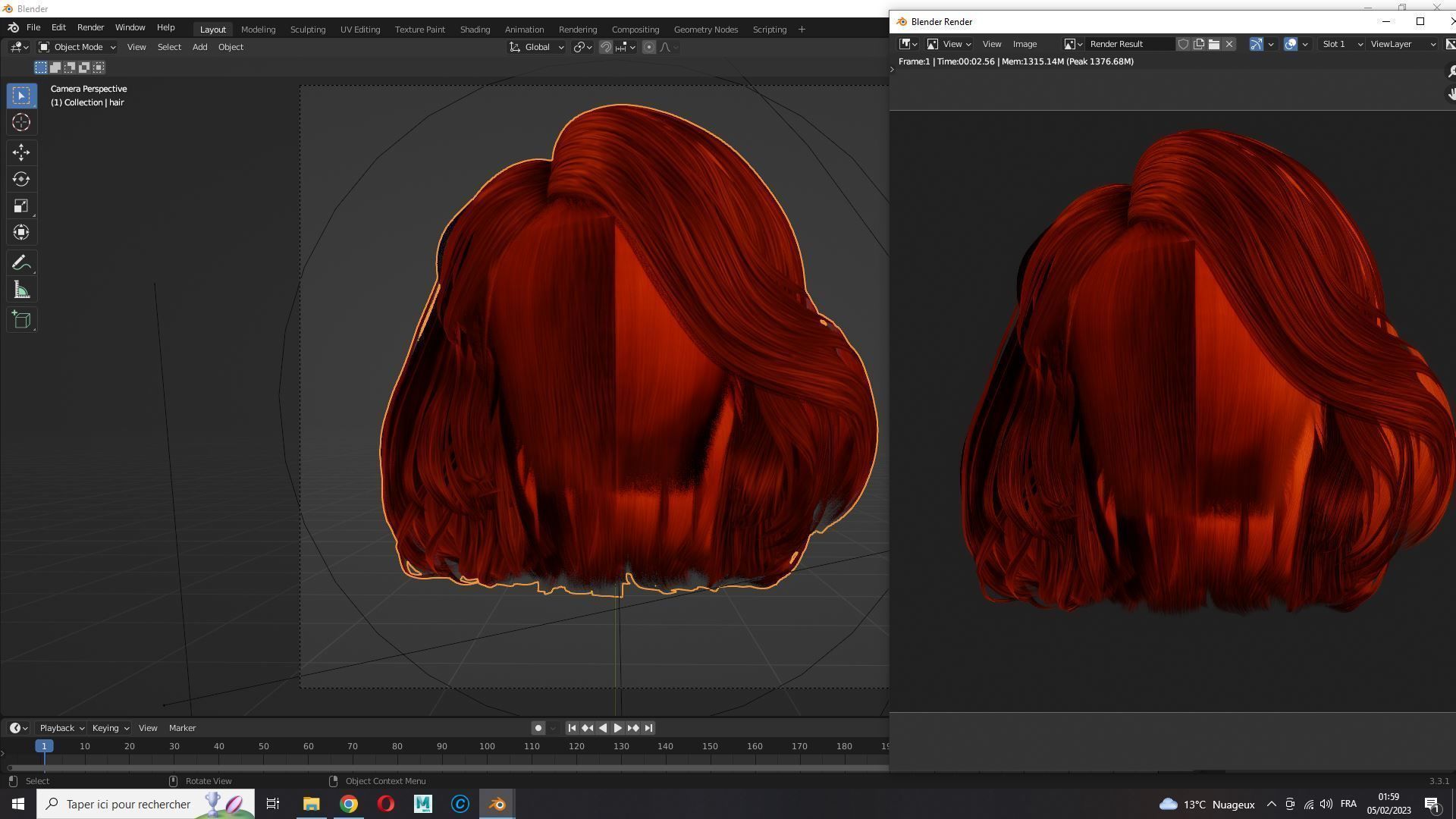3D model Realistic female hair VR / AR / low-poly | CGTrader
