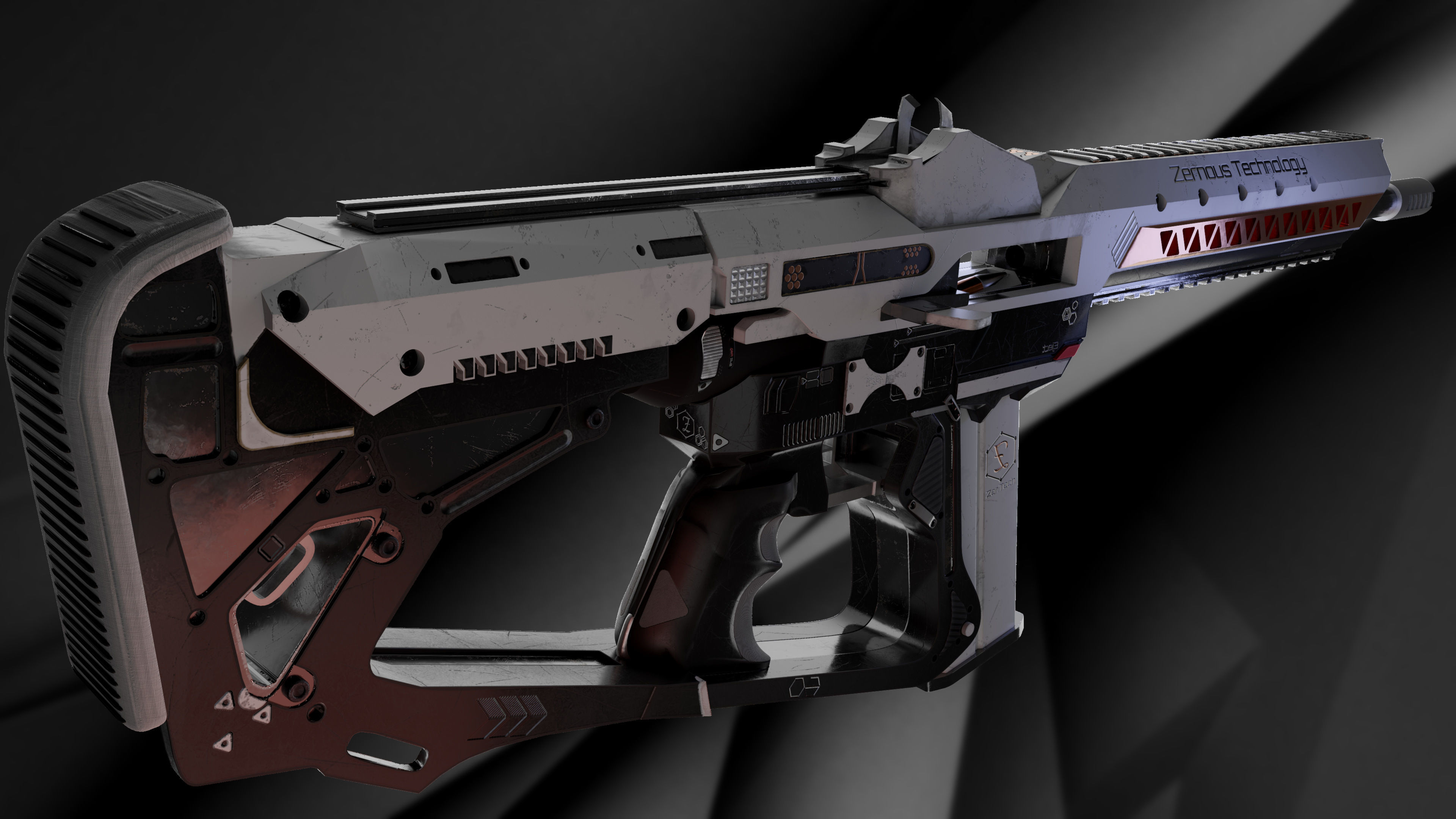 ZerTech Banshee the future rifle gun 3D model | CGTrader
