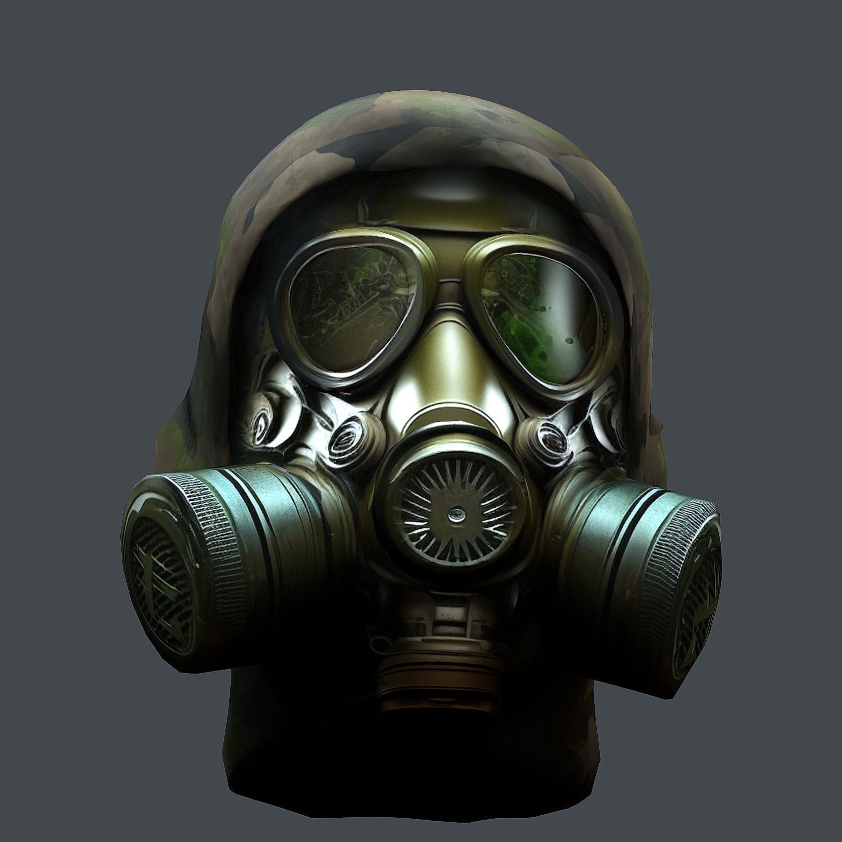 3D model helmet Gas mask 3d model military combat Low-poly VR / AR ...